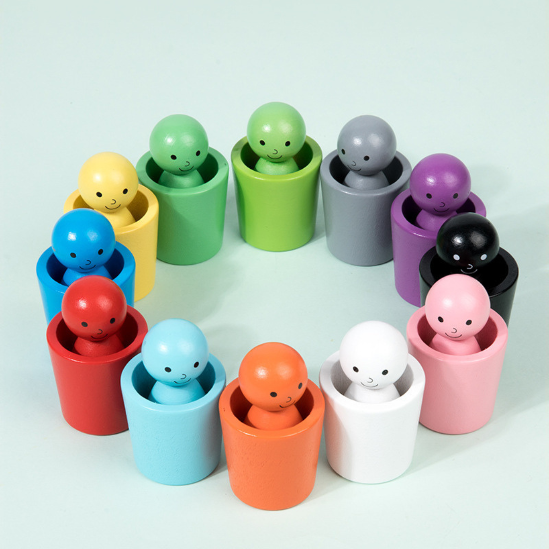 Montessori Wooden Colour Sorting Cup Game – tiny-dreams.uk