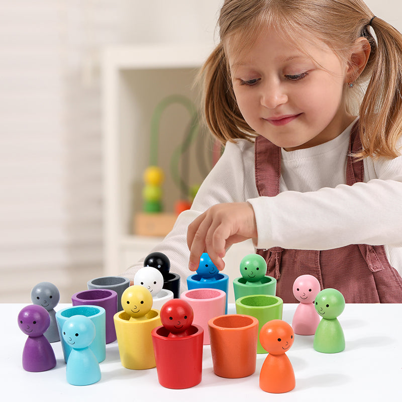 Montessori Wooden Colour Sorting Cup Game – tiny-dreams.uk